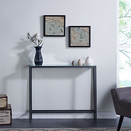 SEI Furniture Darrin Mini Console Table With Mirrored Glass Top 30 H x ...
