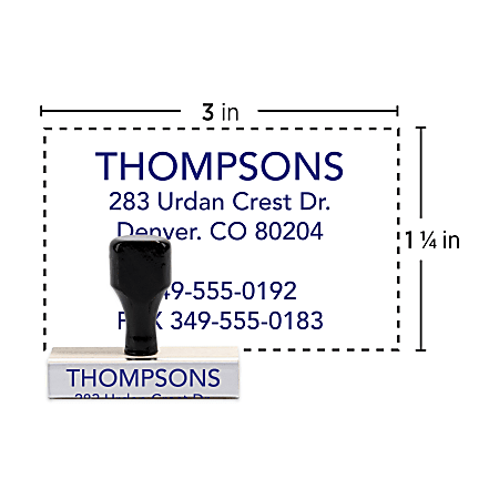 Custom Traditional Rubber Stamp 1 14 x 3 Impression - Office Depot