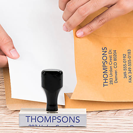 Custom Traditional Rubber Stamp 1 14 x 3 Impression - Office Depot