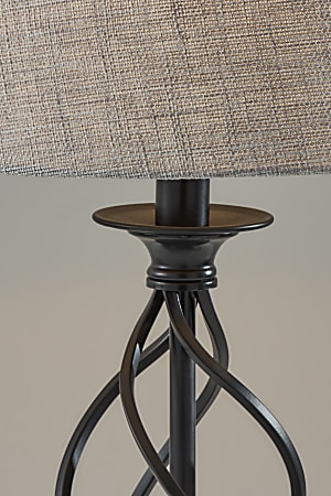 Adesso Darcy Table Lamp 26 H Gray ShadeBlack Base - Office Depot