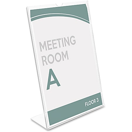 Deflecto Superior Image Slanted Sign Holder 5 x 7 Clear - Office Depot