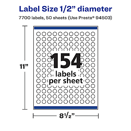 Avery Waterproof Permanent Labels With Sure Feed 94503 WMF50 Round 12 ...