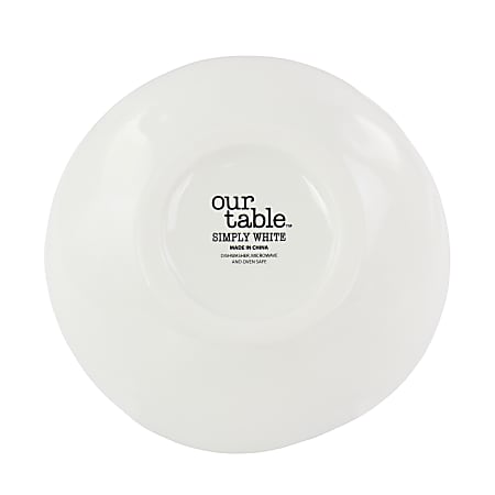 Our Table Simply White 6 Piece Organic Texture Porcelain Cereal Bowls 6 ...
