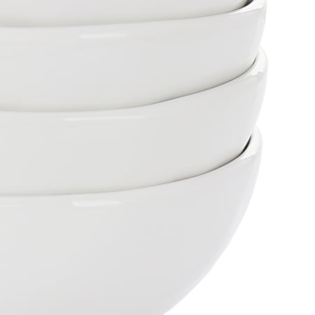 Our Table Simply White 6 Piece Organic Texture Porcelain Cereal Bowls 6 ...