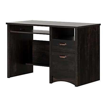 South Shore Gascony 46 W Computer Desk With Keyboard Tray Rubbed Black