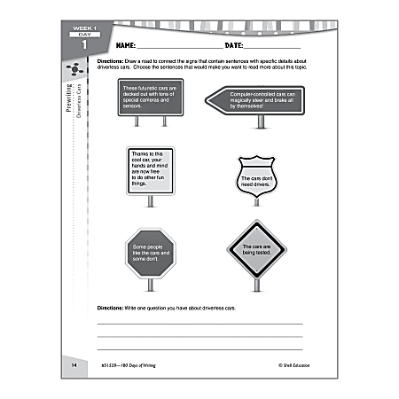 Shell Education 180 Days Of Writing Workbook Grade 6 - Office Depot