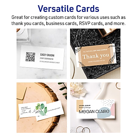 Avery Printable Mini Business Cards With Sure Feed Technology Print To ...