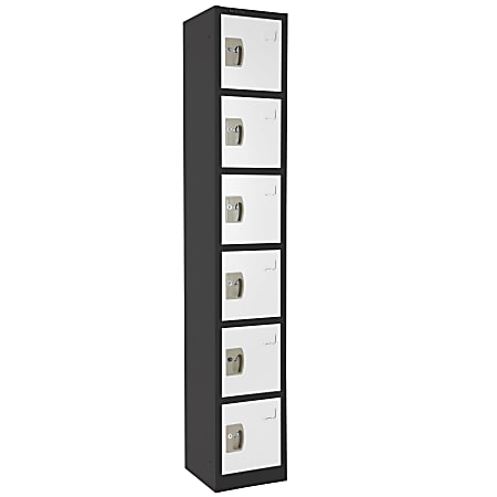Alpine 6 Tier Steel Locker 72 H x 12 W x 12 D BlackWhite - Office Depot