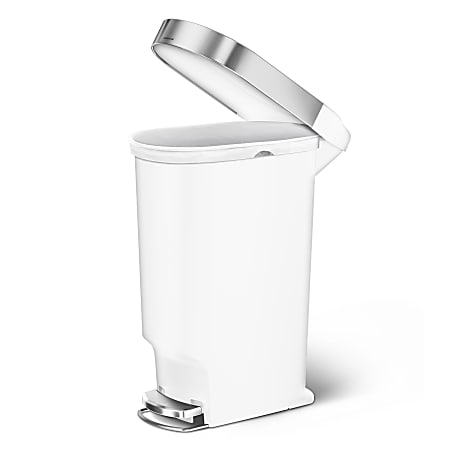 simplehuman Slim Trash Can 10.57 Gallons White - Office Depot