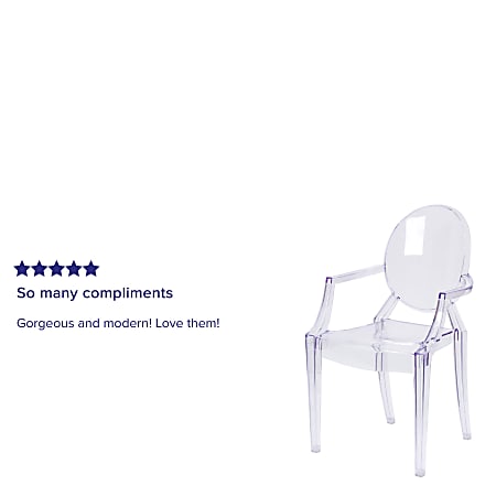 Flash Furniture Oval Back Ghost Chair Clear - Office Depot