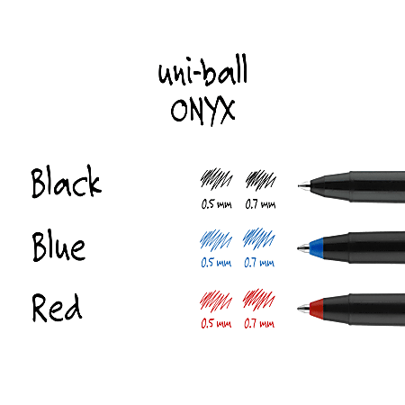 uni ball Onyx Rollerball Pens Fine Point 0.7 mm Black Barrel Black Ink ...