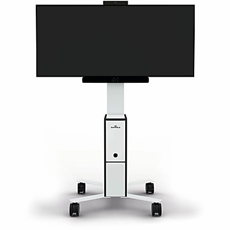 DURABLE COWORKSATION Mobile TV Cart 3 Shelf 39.68 lb Capacity 4 Casters ...