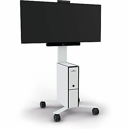 DURABLE COWORKSATION Mobile TV Cart 3 Shelf 39.68 lb Capacity 4 Casters ...