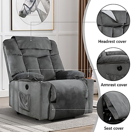 Bestier Microfiber Oversize Power Lift Recliner Accent Chair With 2 Cup ...