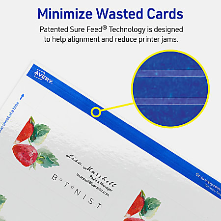 Avery Printable Mini Business Cards With Sure Feed Technology Print To ...