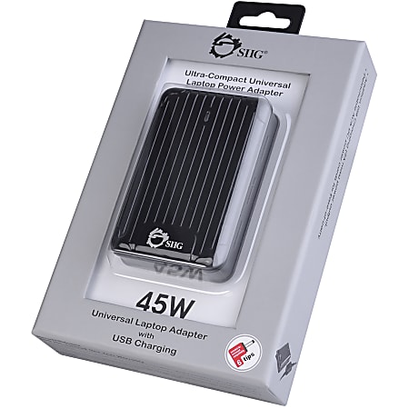 SIIG Ultra Compact Universal Laptop Power Adapter 45W 45 W 120 V AC 230 ...