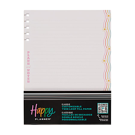 Happy Planner Classic Customizable Spiral 40 Sheet Filler Paper 7 x 9 ...