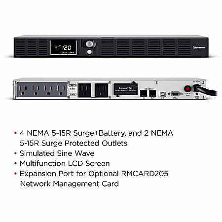CyberPower OR700LCDRM1U UPS Smart App Intelligent LCDAVR Series ...