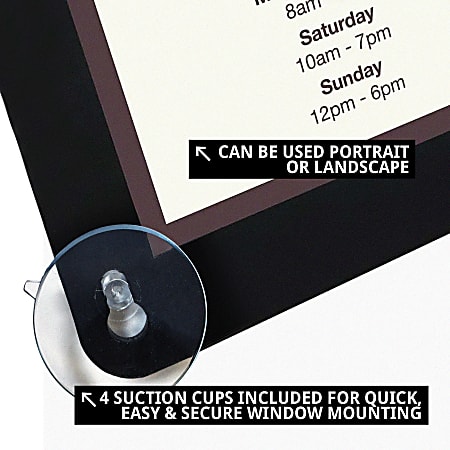 Azar Displays Window Sign Holder Frame With Suction Cups 11 x 17 Black ...