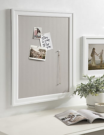 DesignOvations Bosc Non Magnetic Framed Linen Fabric Pinboard 23 12 x ...