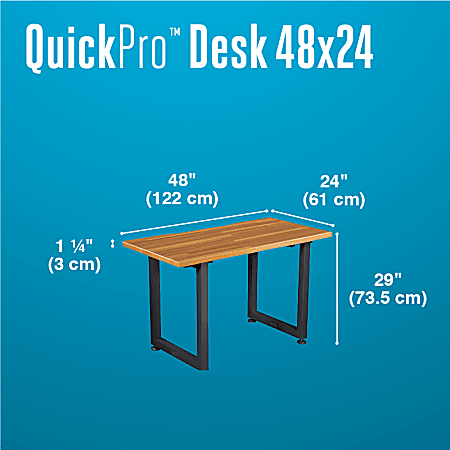 Vari Table 48 W Computer Desk Butcher BlockSlate - Office Depot