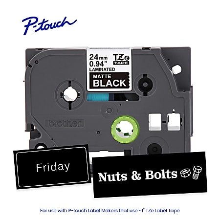 Brother P touch TZeM355 Premium Matte Laminated Label Tape 1 x 26.2 ft ...