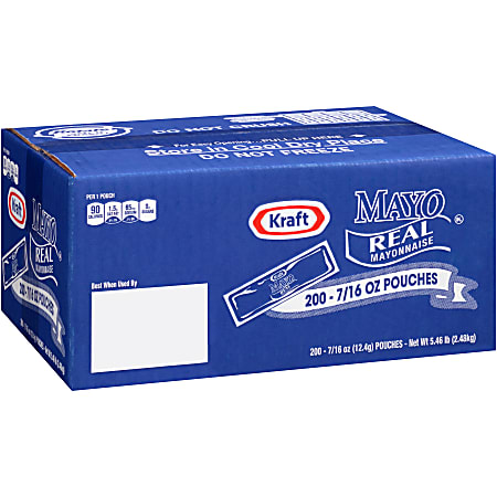 Kraft Foods Real Mayonnaise Packets Pack Of 200 Packets - Office Depot