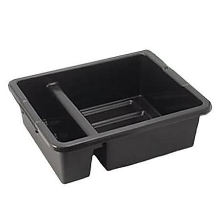 Winco 2 Compartment Divided Bus Tub 6 12 H x 16 1316 W x 21 D Black ...