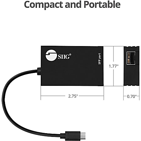 SIIG USB C to SFP Gigabit Ethernet Adapter - Office Depot