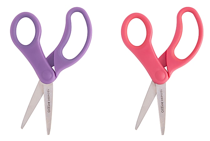 Office Depot Brand Kids Scissors 5 Pointed Tip Assorted Colors Pack Of ...