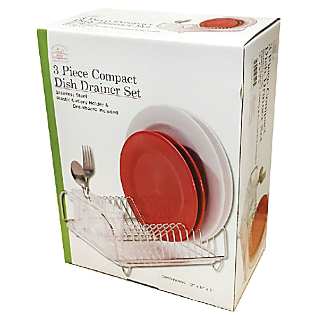 Better Houseware 3 Piece Compact Dish Drainer Set 5 H x 9 W x 12 D ...