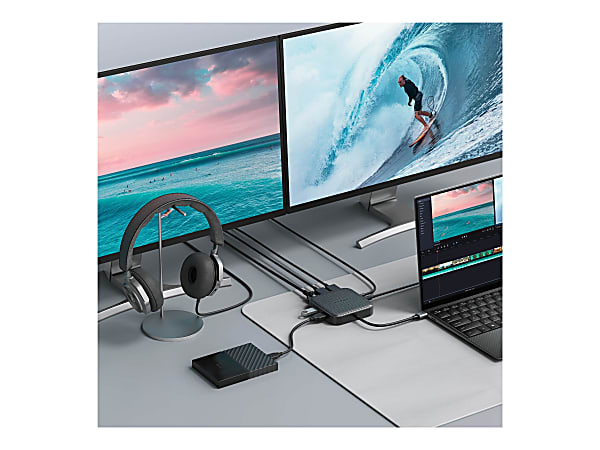 HyperDrive USB4 Mobile Dock 810 H x 3 310 W x 3 310 D Gray HD583 ...