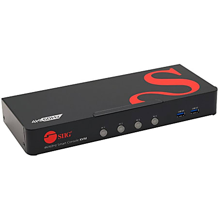 SIIG 4 Port 4K 60HZ DisplayPort 1.2 KVM Switch With USB 3.0 ...