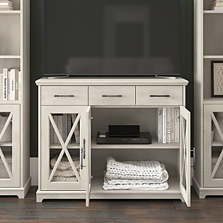Bush Furniture Lennox 46 W Farmhouse TV Stand For 65 TVs Linen White ...