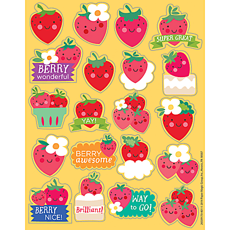 Eureka Scented Stickers Strawberry 80 Stickers Per Pack Set Of 6 Packs ...