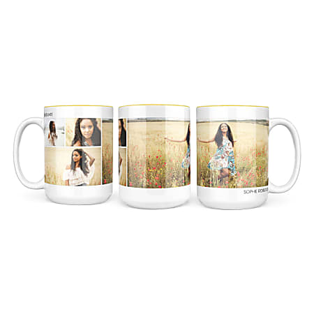 Custom Create Your Own Photo Ceramic Coffee Mug 2 Tone White Exterior ...