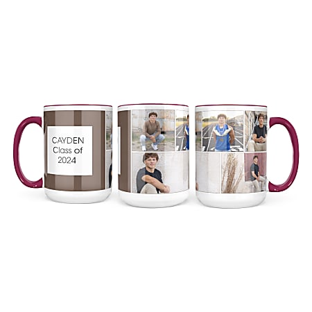 Custom Create Your Own Photo Ceramic Coffee Mug 2 Tone White Exterior ...
