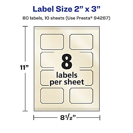 Avery Pearlized Permanent Labels With Sure Feed 94267 PIP10 Rectangle ...