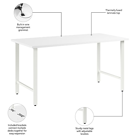 Bush Business Furniture Hustle 60 W Computer Desk With Metal Legs White ...
