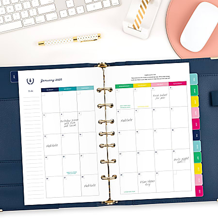 2025 AT A GLANCE Daily Planner Refill 5 12 x 8 12 Art Design January ...