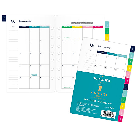 2025 AT A GLANCE Daily Planner Refill 5 12 x 8 12 Art Design January ...
