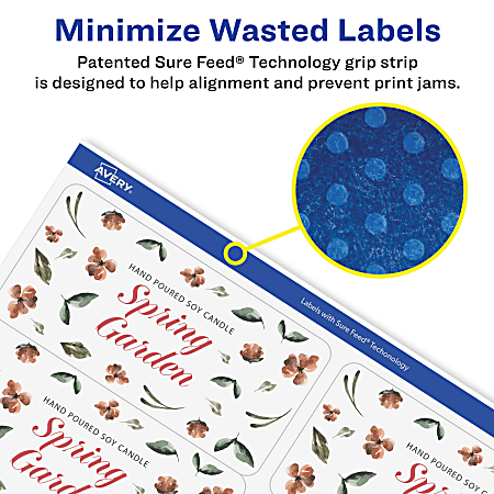 Avery Removable Printable Labels With Sure Feed Technology 6431 ...
