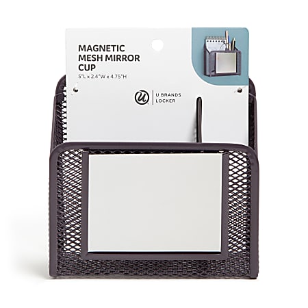 U Brands Magnetic Locker Cup With Mirror 5 H x 4 34 W x 2 716 D Dusty ...
