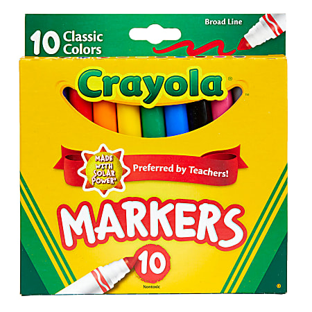 Crayola Broad Line Markers Pack Of 6 Boxes Broad Tips Classic Colors 10 ...