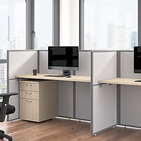 Bush Business Furniture Easy Office 60W Cubicle Desk with Drawers and ...