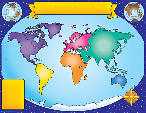 Scholastic Practice Chart, World Map, 17" x 22"