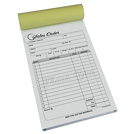 COSCO Sales Order Form Book With Slip 2 Part Carbonless 4 14 x 7 14 ...