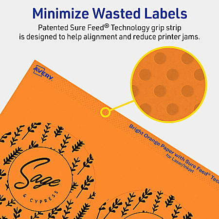 Avery Print To The Edge Labels With Sure Feed Technology And Easy Peel ...
