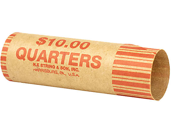 Control Group Crimped End Coin Wrappers Quarters Orange Pack Of 1000 ...