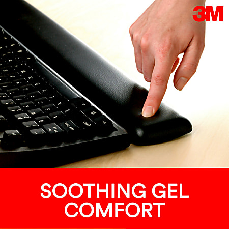 3M Large Gel Wrist Rest For Keyboards 19 H x 0.8 W x 2.8 D Black ...